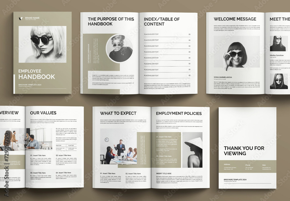 Employee Handbook Template Design Layout Stock Template | Adobe Stock