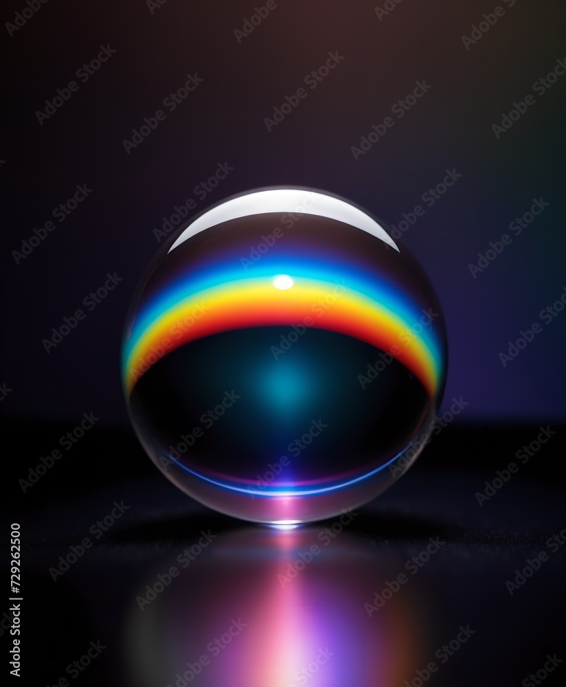 Rainbow being bent by a spherical glass object physics and optics ...