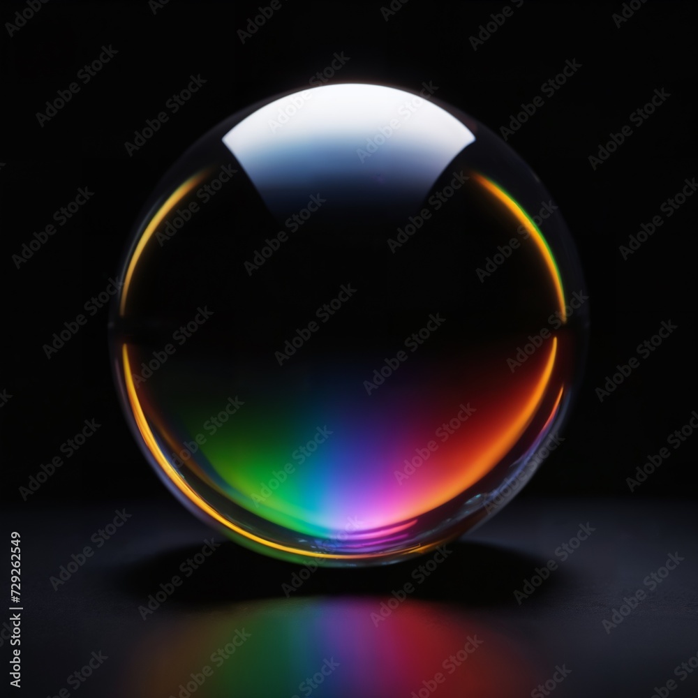 Dimmed Rainbow colors inside a spherical glass object physics and ...