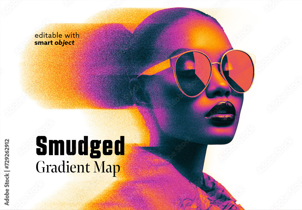 Smudged Gradient Map Effect Stock Template | Adobe Stock Smudged Gradient Map Effect Stock Template | Adobe Stock