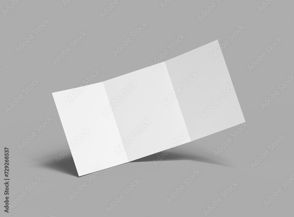 Blank Tri-fold US letter size 8.5x11 inc brochure 3d render Stock ...