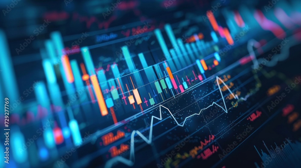 Financial growth chart for stock market investment trading. Closeup ...