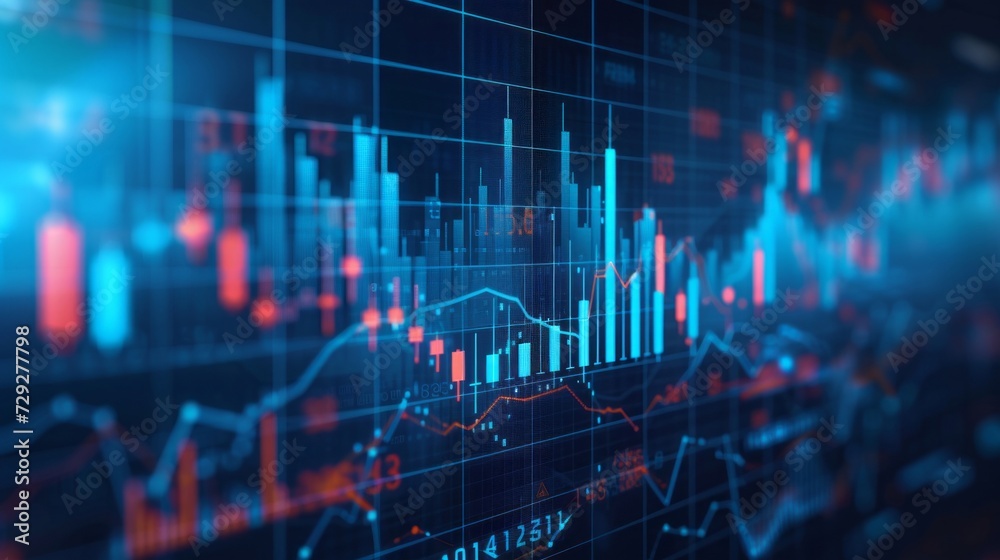 Financial growth chart for stock market investment trading. Closeup ...