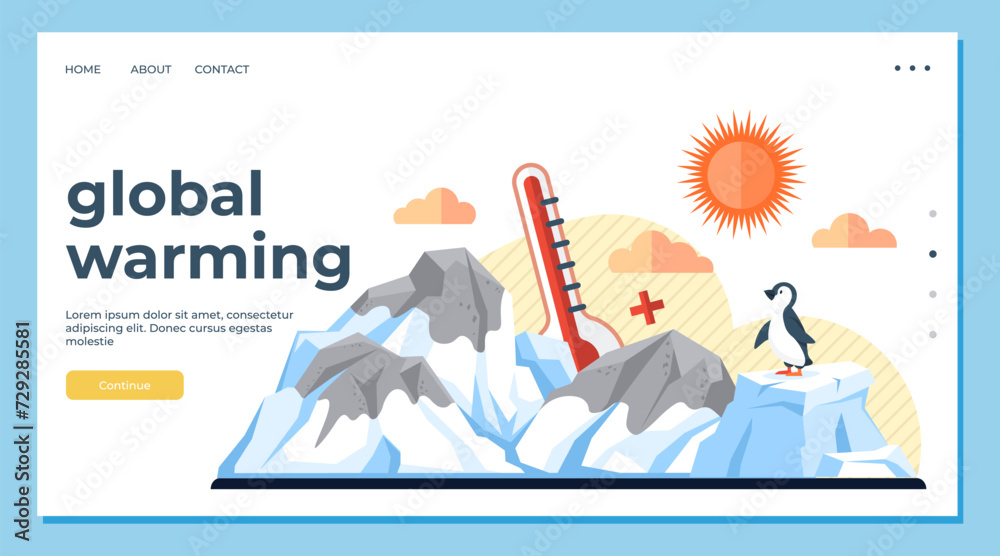 Global warming vector illustration. Ecological threads unravel in ...