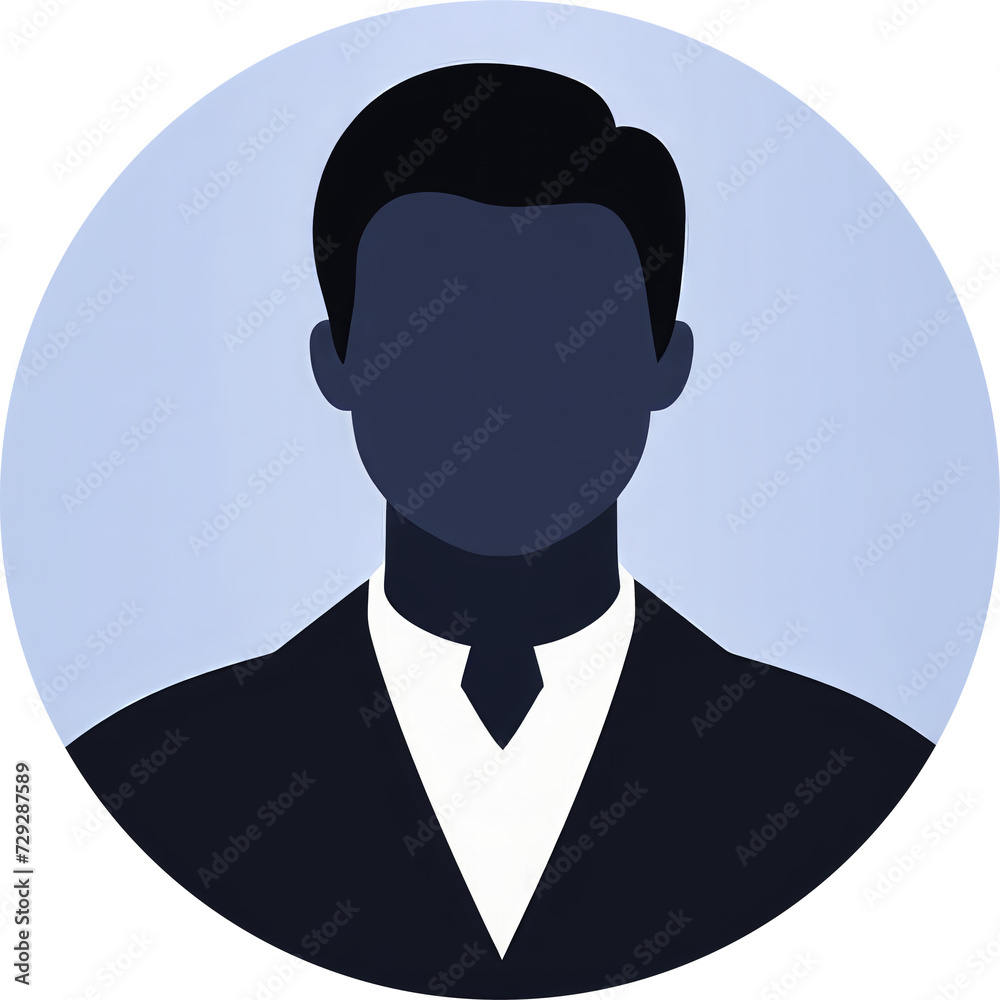 Minimalist portrait of a man with no facial features wearing a suit on ...