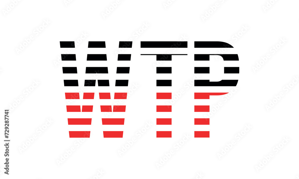 WTP three initial letter iconic line negative space minimal logo design ...