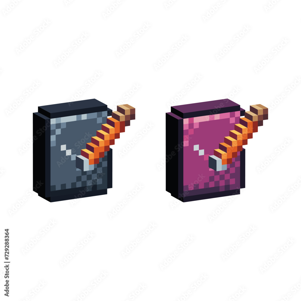 Isometric Pixel art 3d of paperwork icon for items asset. Isolated ...