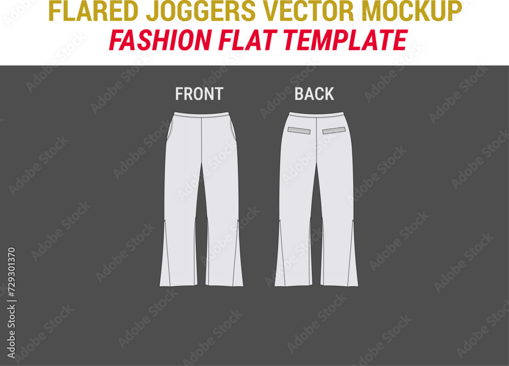 Flared Joggers Fashion Flat Illustration Casual Workout Activewear ...