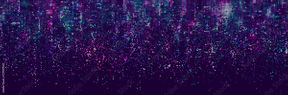 Seamless halftone dotted digital technology wide background with ...
