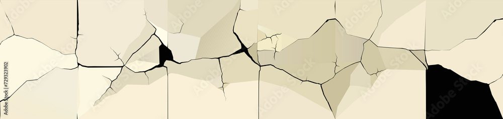 Realistic cracks in the ground or in the wall. Breaks on surface of ...