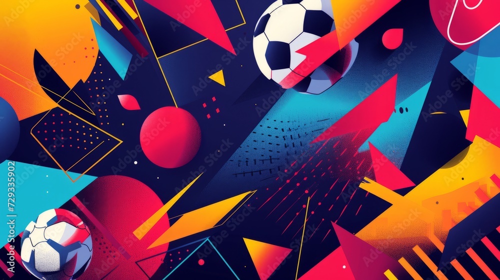 Generate a modern abstract sports background using bold colors and ...