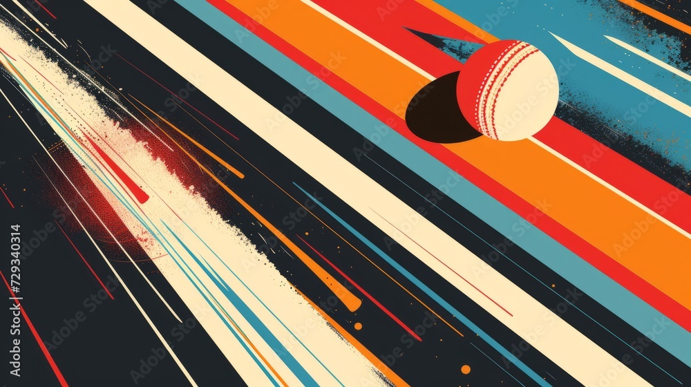 Dynamic cricket-themed graphic background with powerful and stylized ...