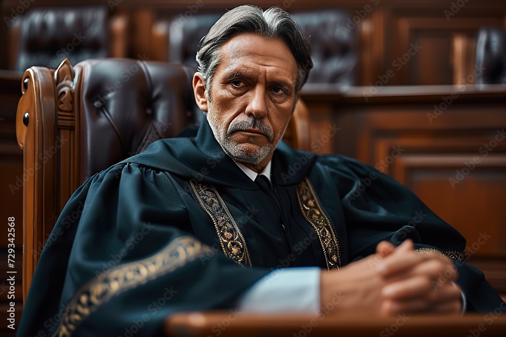 A Respected Judge in Traditional Robes Upholding Justice in a Majestic ...