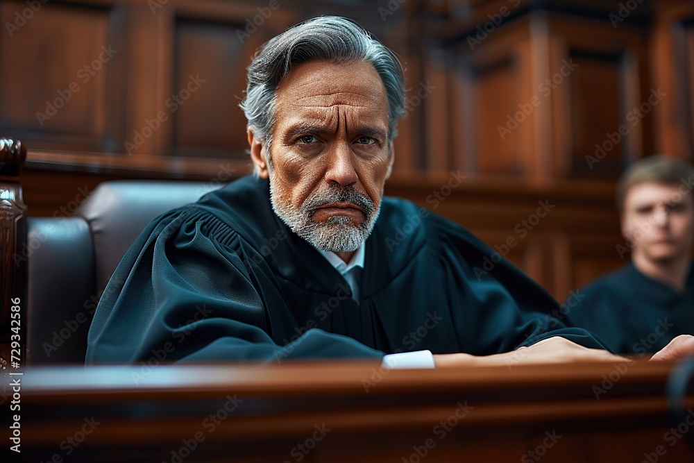 A Respected Judge in Traditional Robes Upholding Justice in a Majestic ...