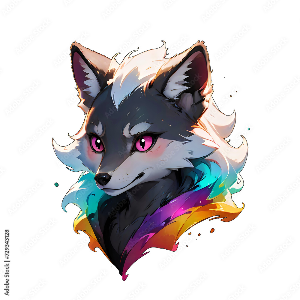 Neon Glow Fox Illustration. This eye-catching illustration of a fox ...