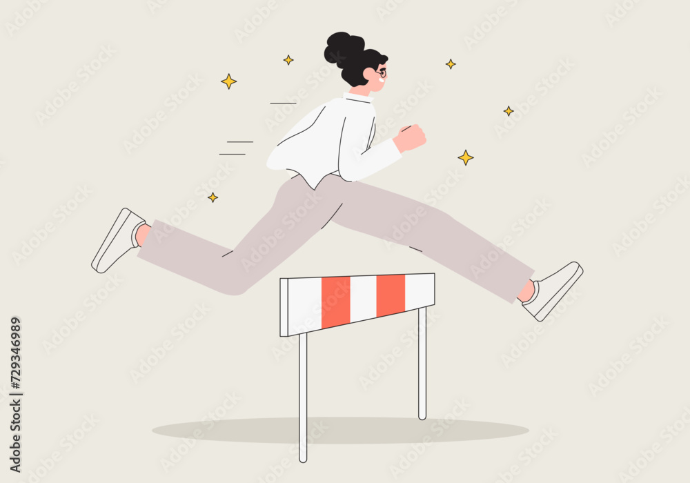 Character overcome obstacles to succeed in her work concept. Obstacles ...