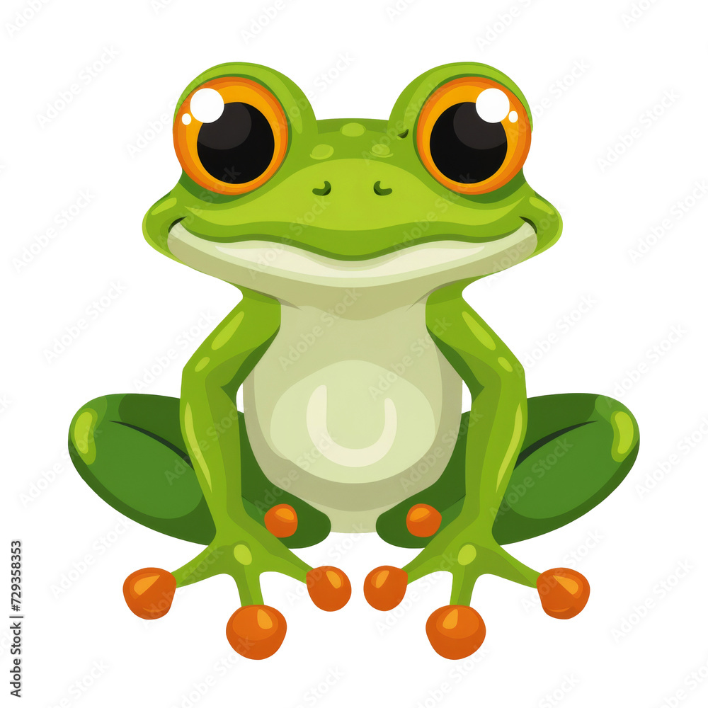 flat logo of vector frog cartoon vector icon illustration animal nature ...