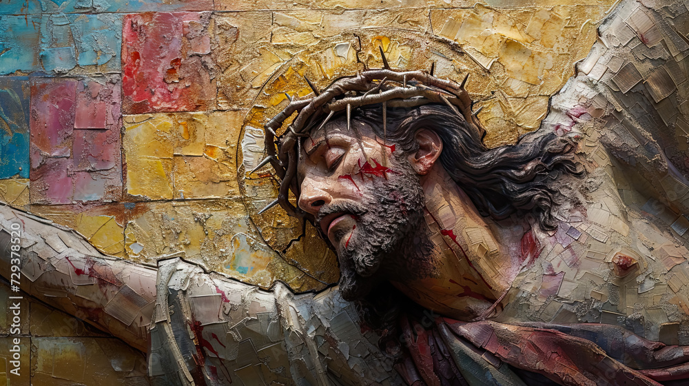 Jesus Christ Falls the First Time on Calvary during the Passion of ...