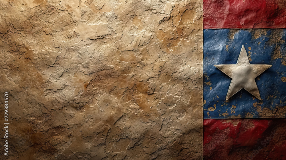 Texas flag color on beige vintage grunge background with copy space for ...