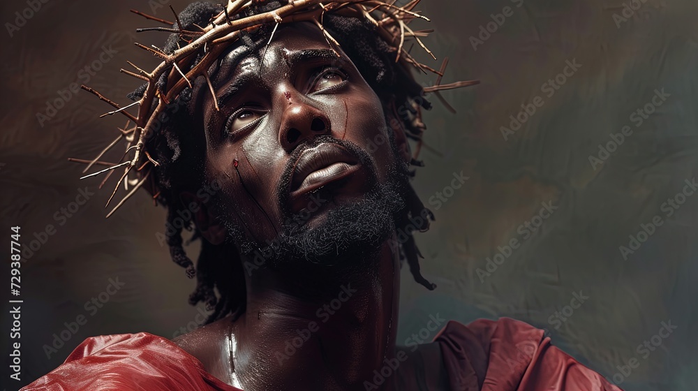Sacred Savior: Witness the powerful black and white close-up portrait ...