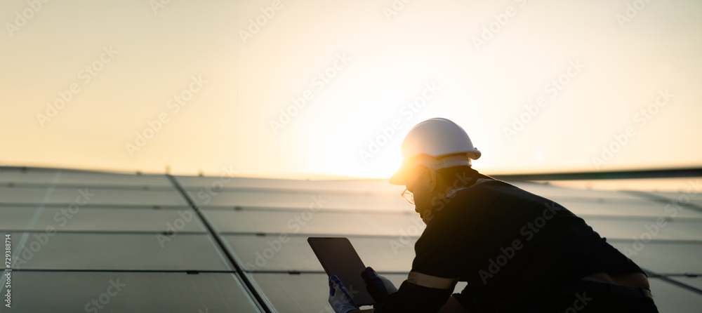 Engineering and solar panel solar cells, renewable energy concept ...