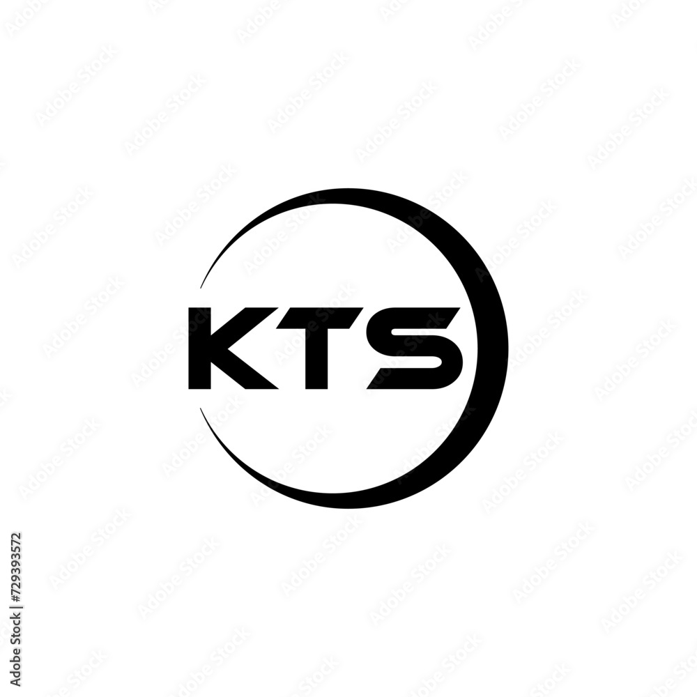 KTS letter logo design with white background in illustrator, cube logo ...