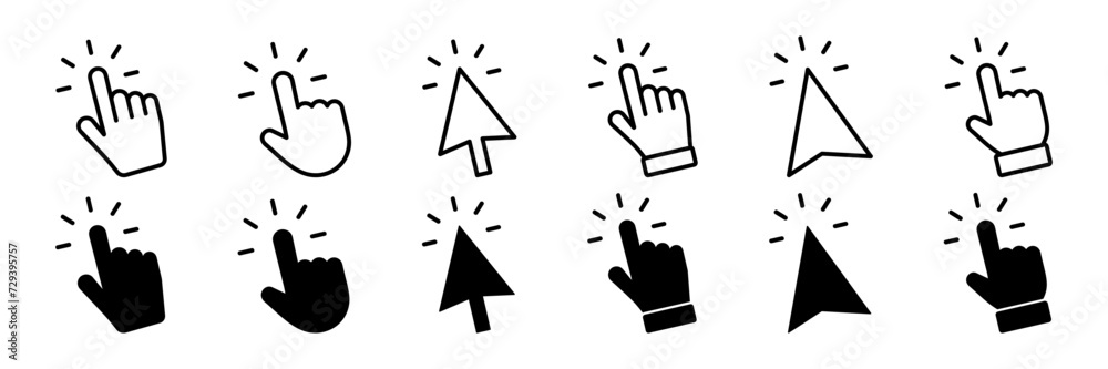 Click Cursor. Computer mouse click cursor. Pointer click. Hand pointer ...