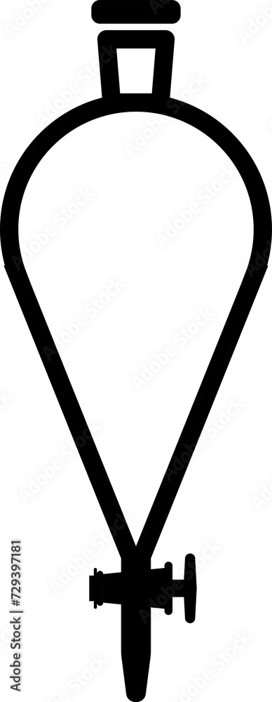 Transparent PNG vector image of a glass separating funnel. The ...