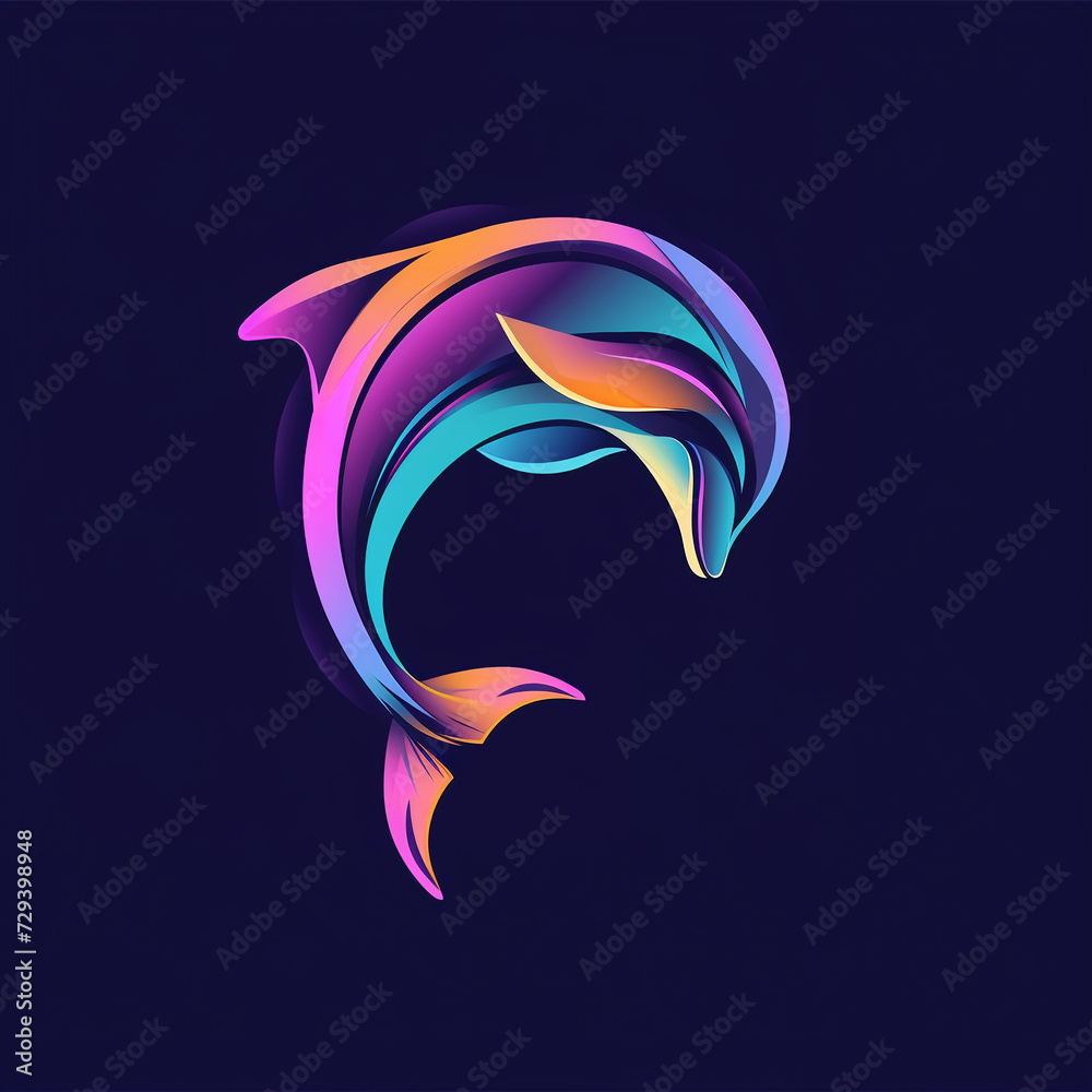 dolphin vector illustration for vibrant creative trendy brand logo or ...