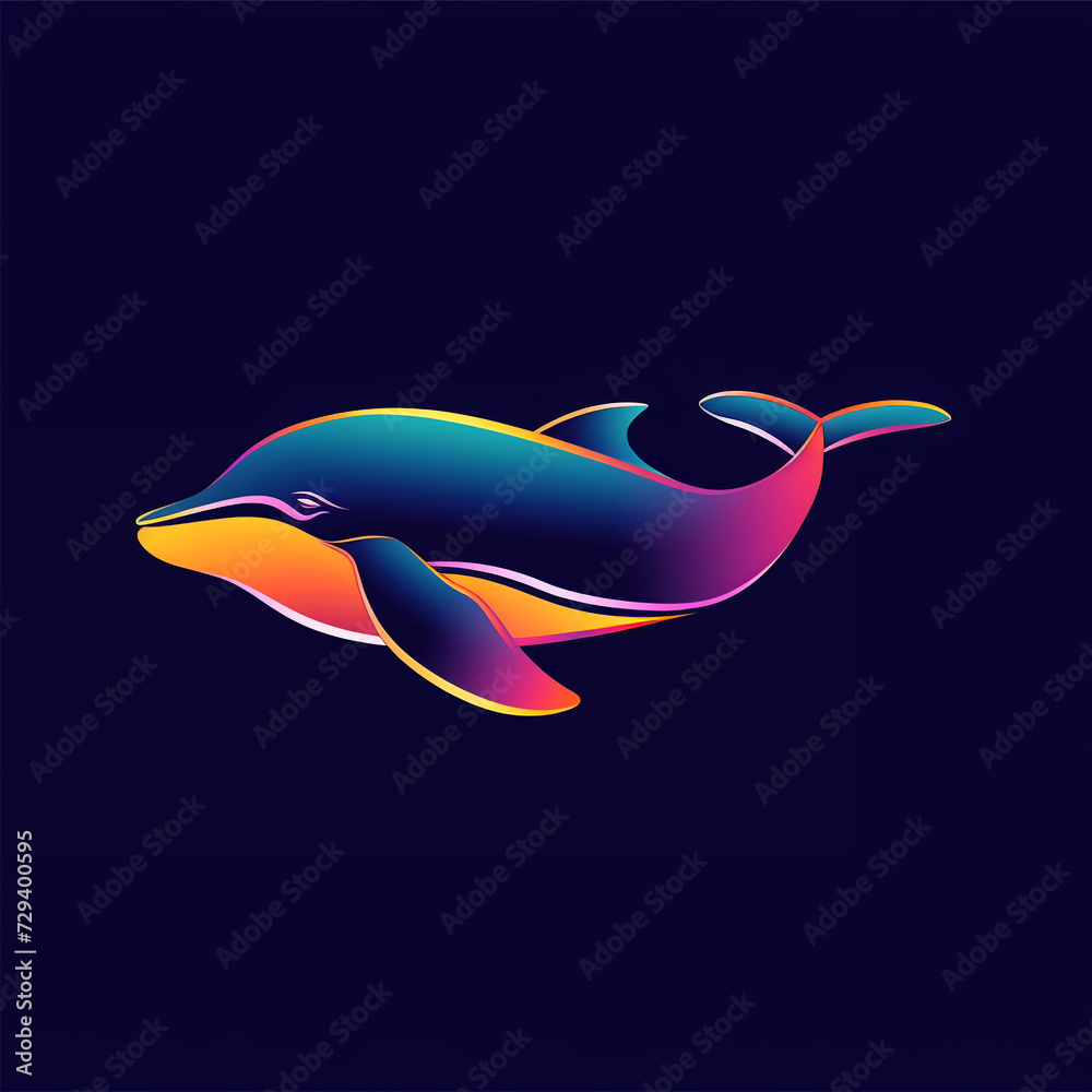 Whale vector illustration for vibrant creative trendy brand logo or ...