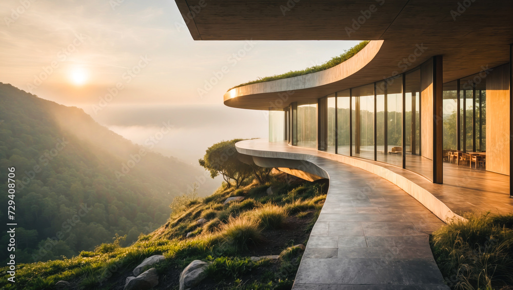 New modern house. new construction. Creative structure. Future ...