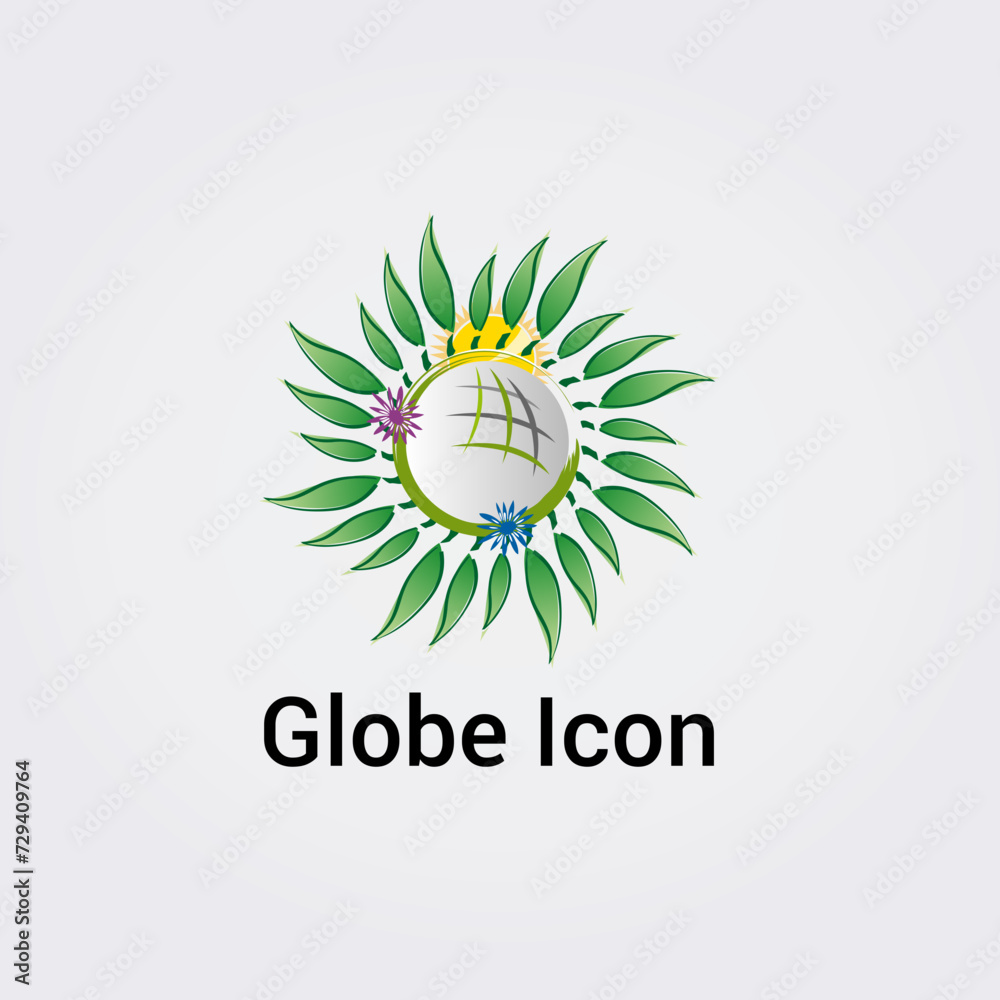 Icone Logo Illustration Planète Globe Cercle Rond Terre Eléments Monde ...