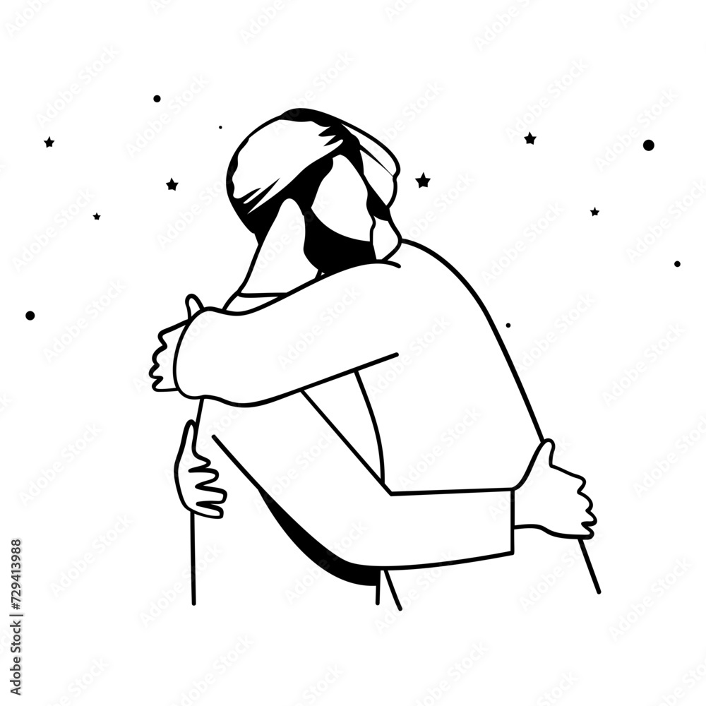 Affectionate hug vector Design, Ramadan and Eid al-Fitr Symbol, Islamic ...