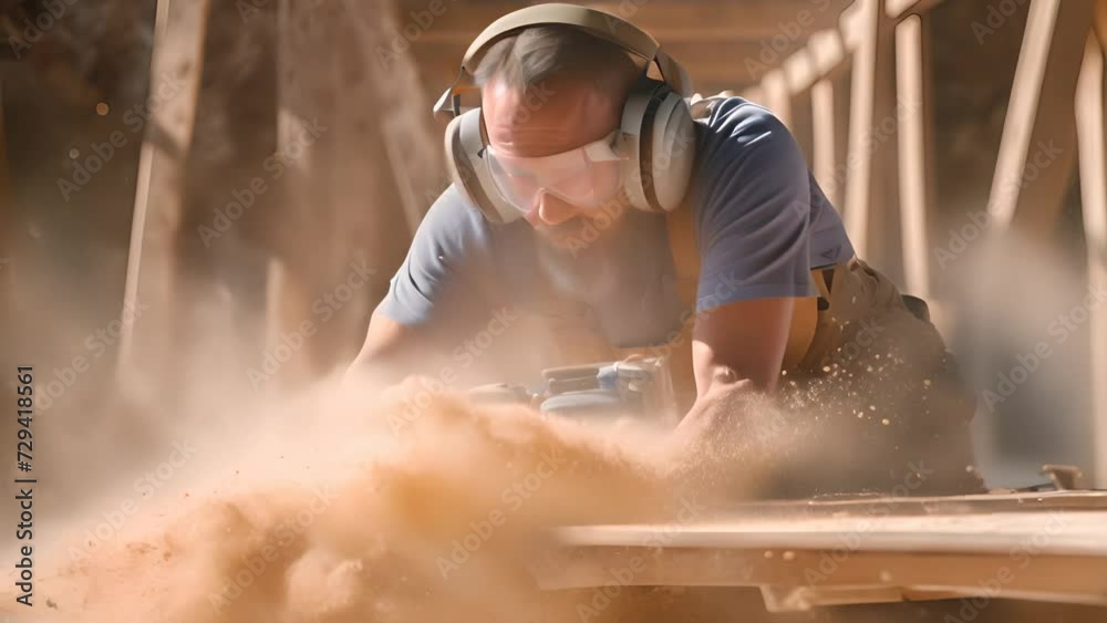 Vidéo Stock Workers use power tools every break. Concrete at the ...