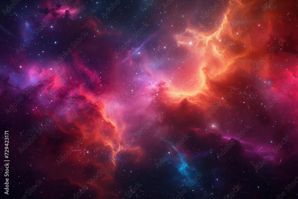 Sweeping cosmic panorama featuring a vibrant interstellar cloud Dotted ...