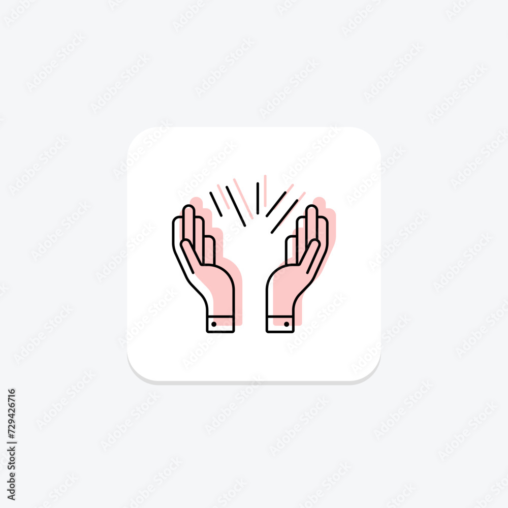 Praying Hands icon, hands, prayer, icon, praying color shadow thinline ...