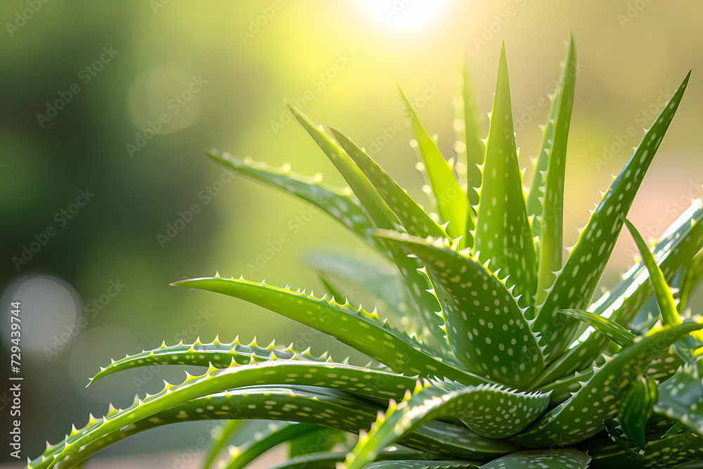 A vibrant Aloe Vera plant thrives within a cozy pot nestled inside a ...