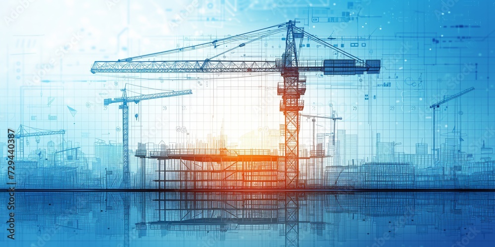 Construction Blueprint Rendered Conceptual Design For Building ...