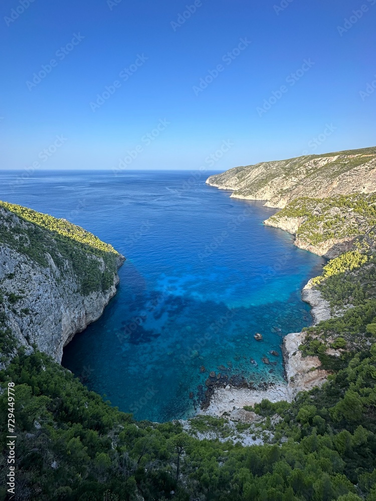 Wild cliffs of the western Zakynthos. Viewpoint of Cliffs of Kambi in ...
