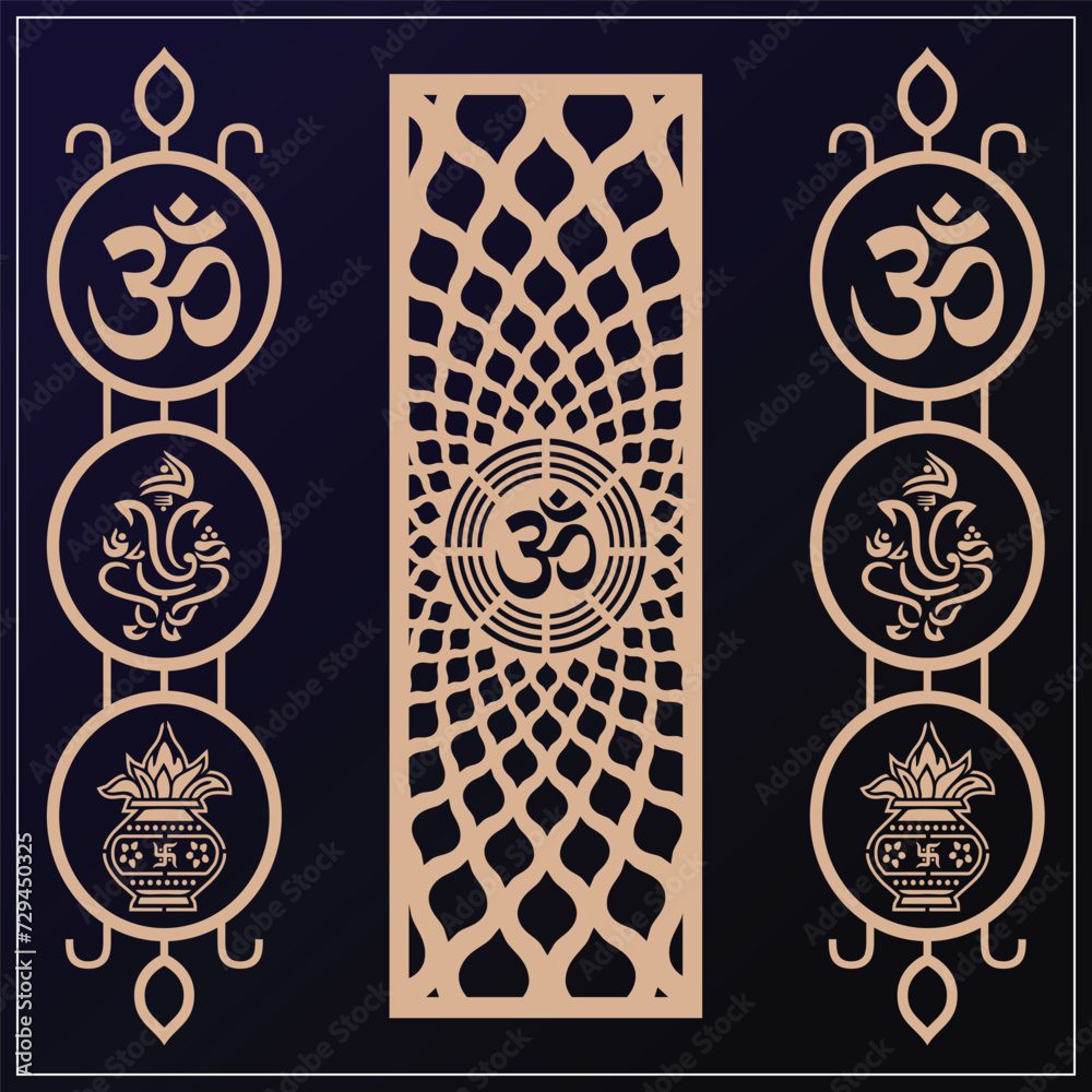 Om Jali design used for temples, Mandir. Om acrylic jali, corian jali ...