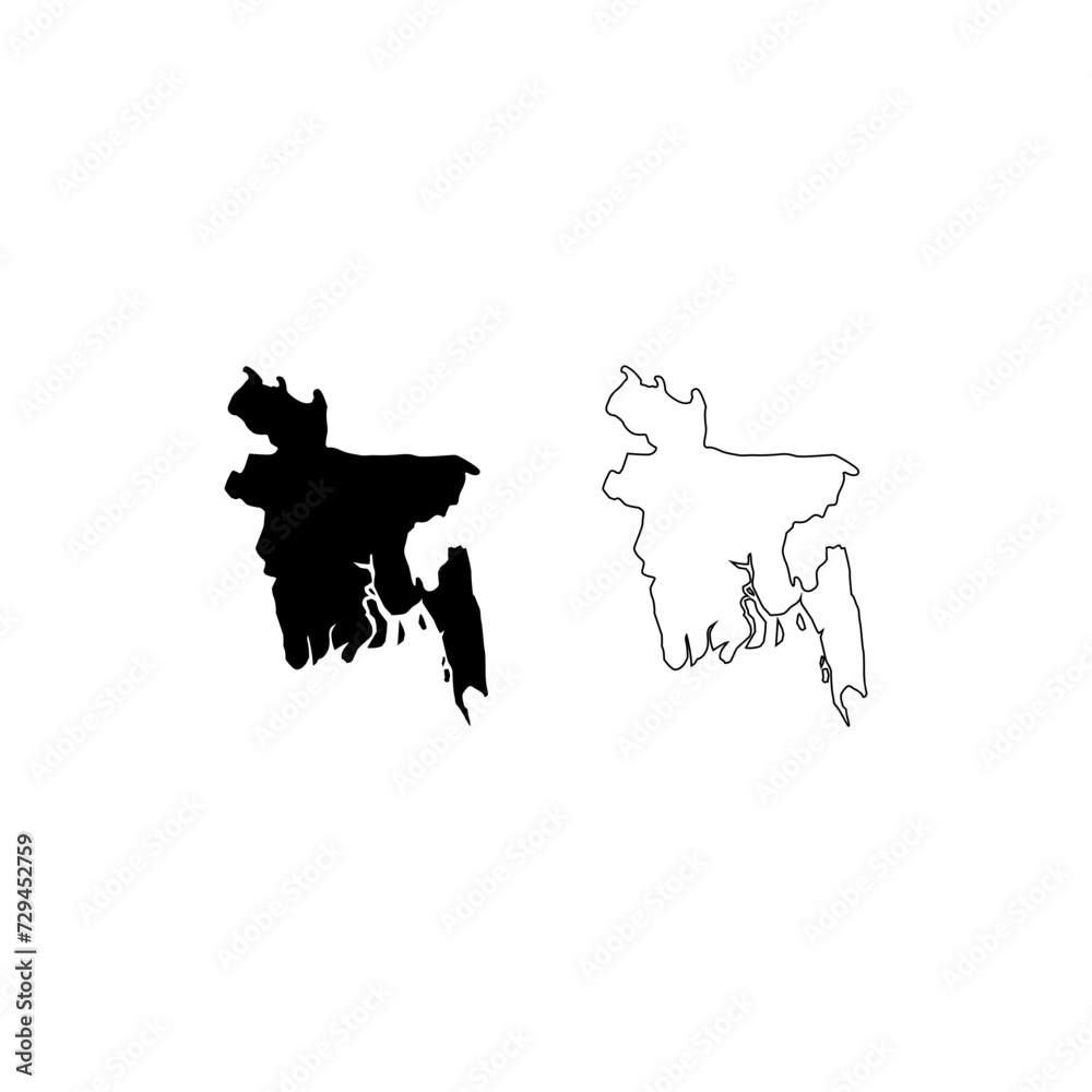 Bangladesh map silhouette vector illustration. A picture of Bangladesh ... Bangladesh map silhouette vector illustration. A picture of Bangladesh ...