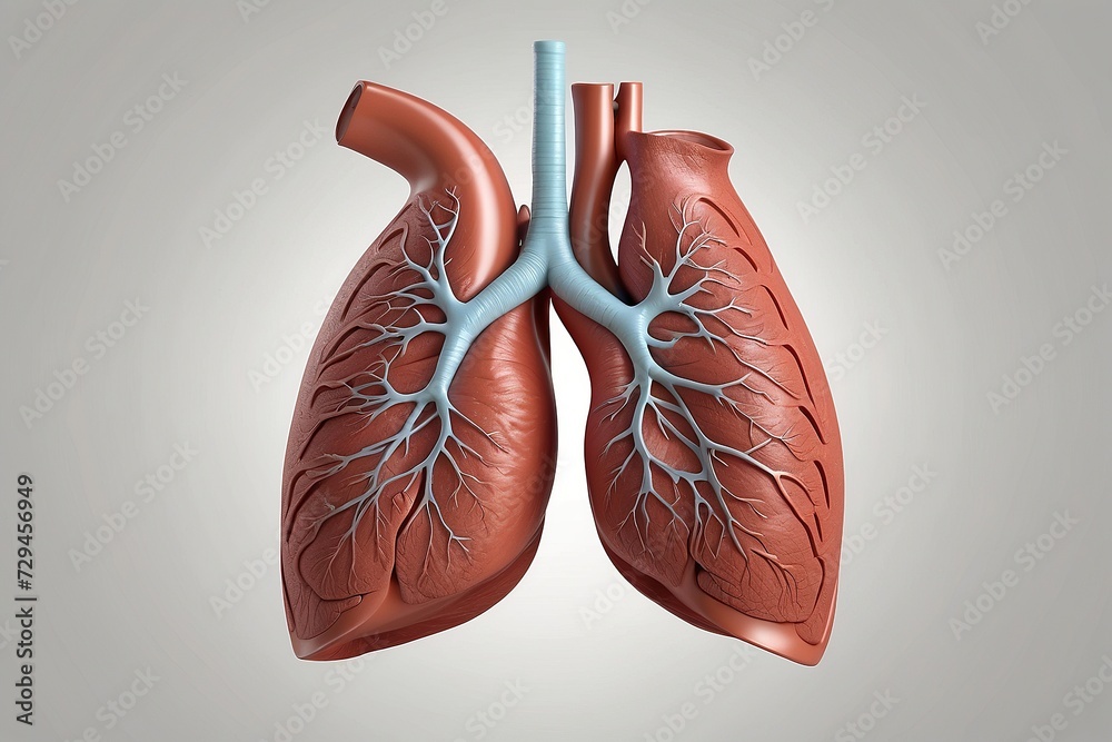 Human lung isolated on white health anatomy chest body section 3d ...