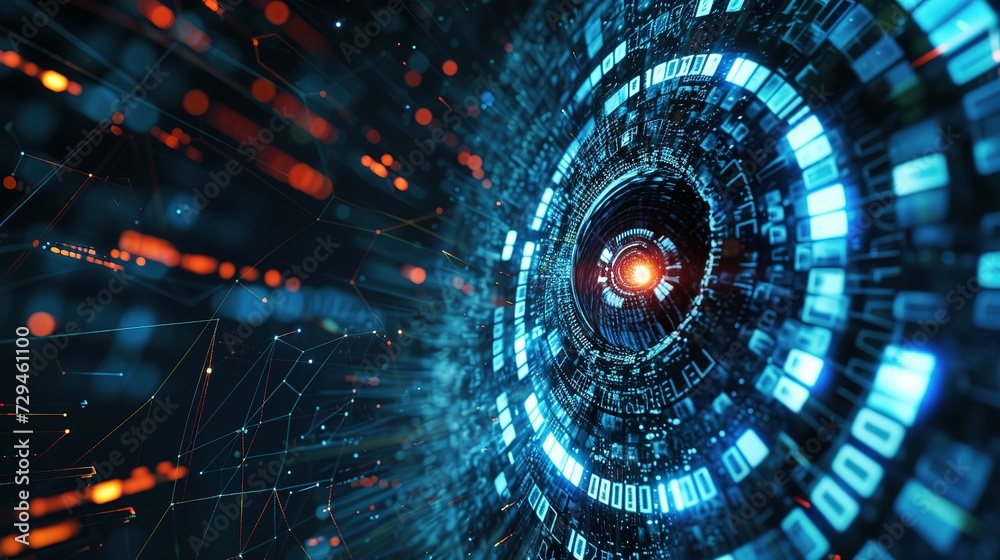 Discover the fascinating world of cybersecurity art, merging hacker alerts and digital risks ...