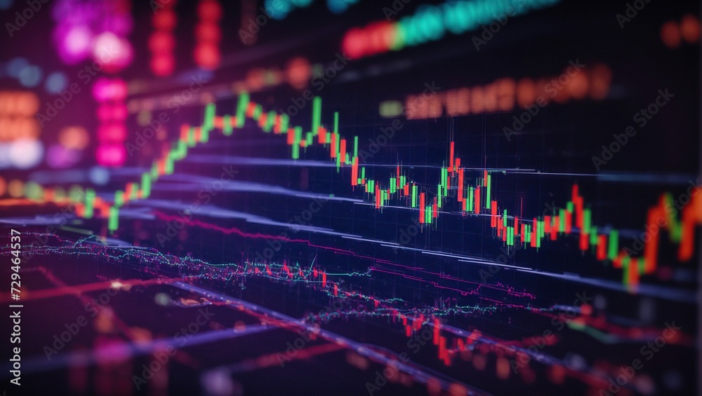 Financial graph with up trend line candlestick chart in stock market on ...