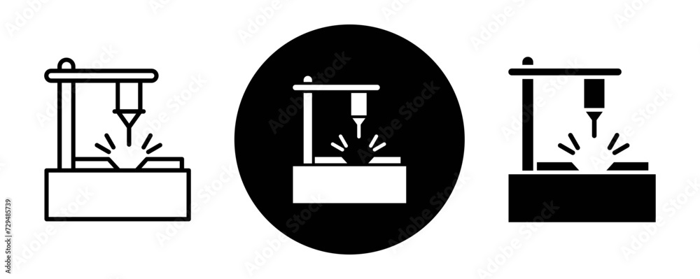 Laser machine outline icon collection or set. Laser machine Thin vector ...