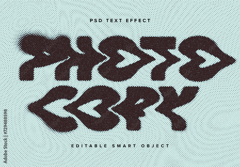 Warped Halftone Text Effect Mockup Stock Template | Adobe Stock