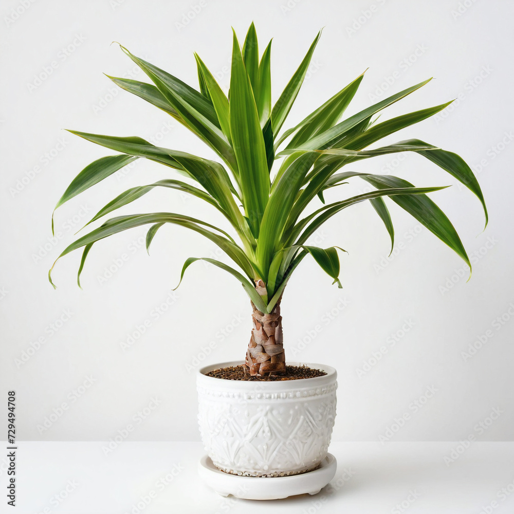 Illustration of potted dracaena compacta cane plant white flower pot ...