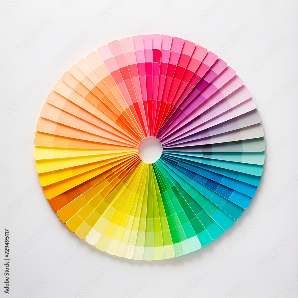 Round color pallet on white background. Circle of color samples ...