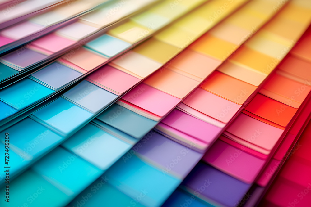 Richly saturated color samples in a detailed, layered layout ...