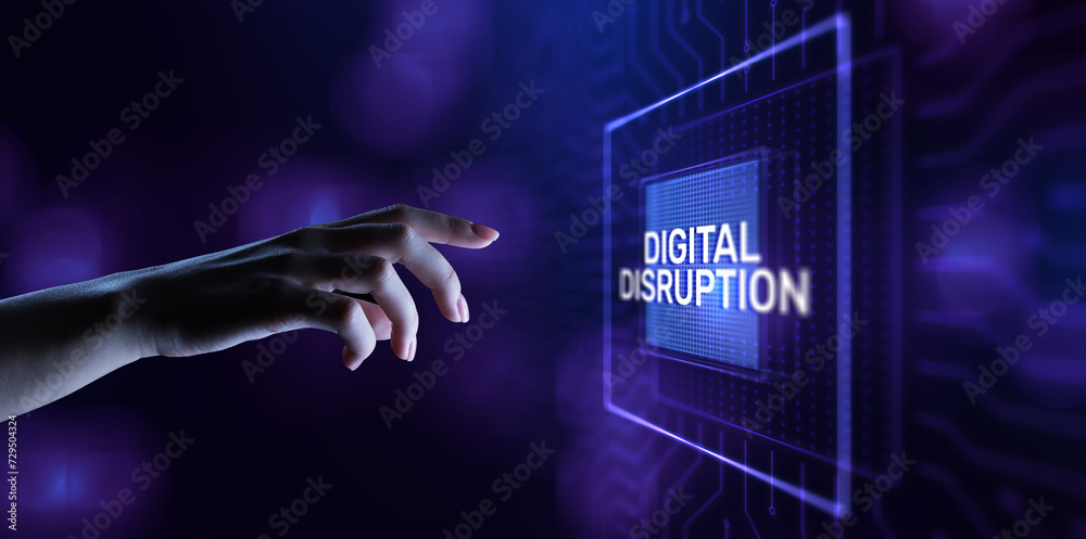 Digital Disruption. Disruptive business ideas. IOT internet of things ...